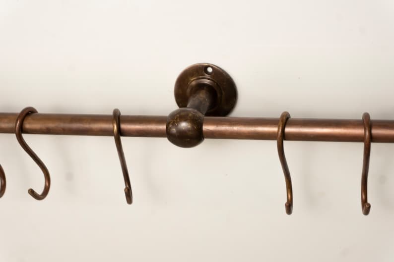 Oil Rubbed Pot Rack kitchen Storage - Copper Kitchen Rail | ZAYIAN