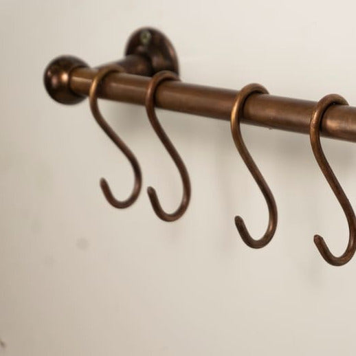 Oil Rubbed Pot Rack kitchen Storage - Copper Kitchen Rail | ZAYIAN