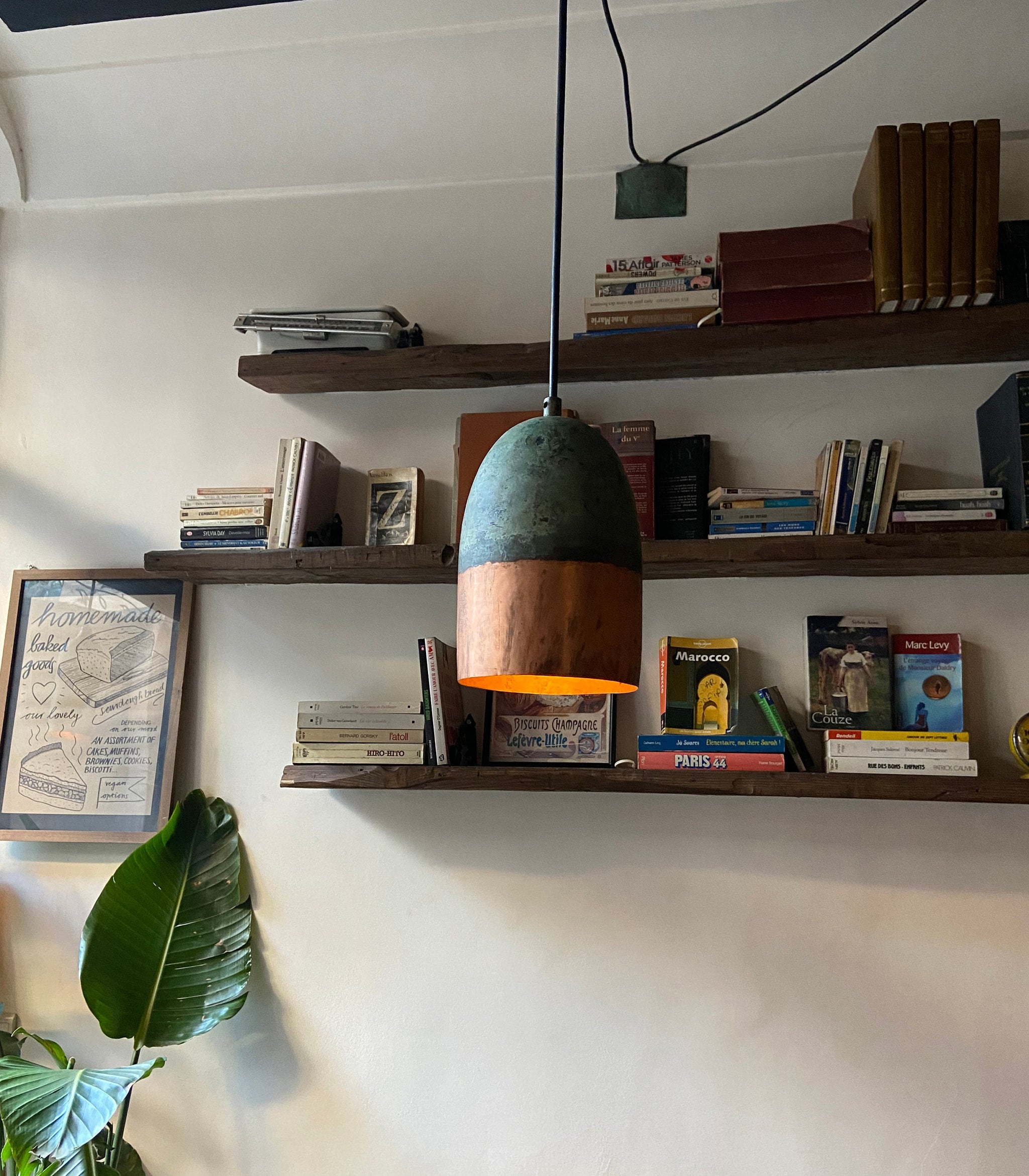 Oxidized Copper Farmhouse Light Fixture , Handmade Copper Ceiling Ligh